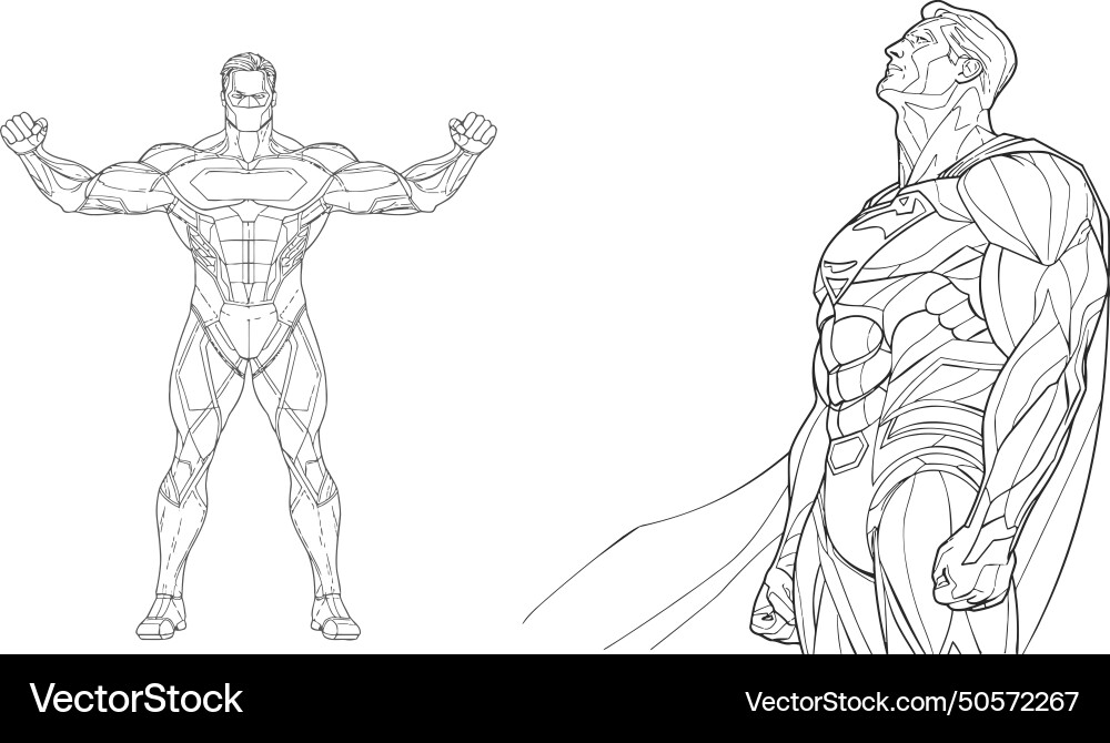 Single continuous line drawing superhero strong Vector Image