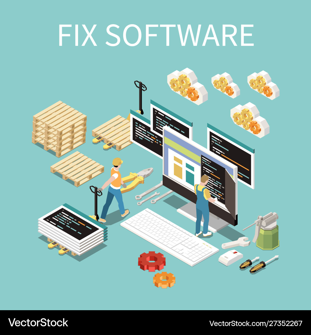 Software development concept Royalty Free Vector Image