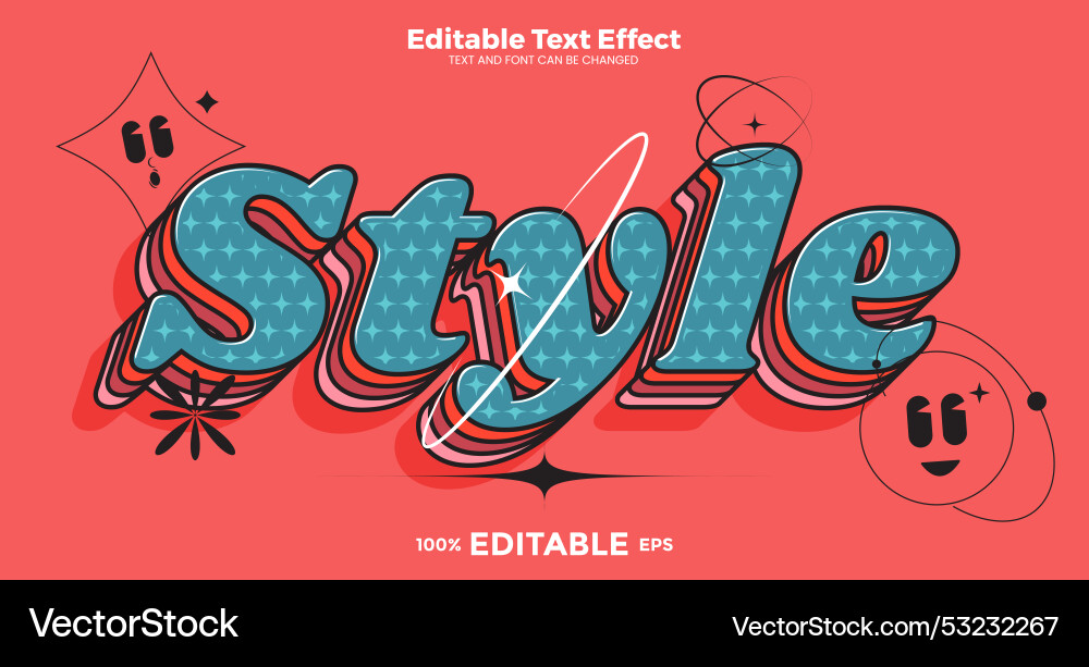 Style editable text effect in modern trend Vector Image