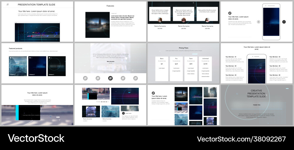 Templates for website design presentations Vector Image