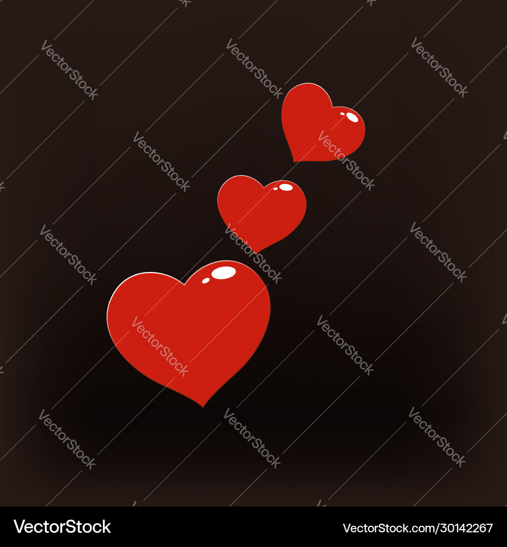 Three heart 03 Royalty Free Vector Image - VectorStock