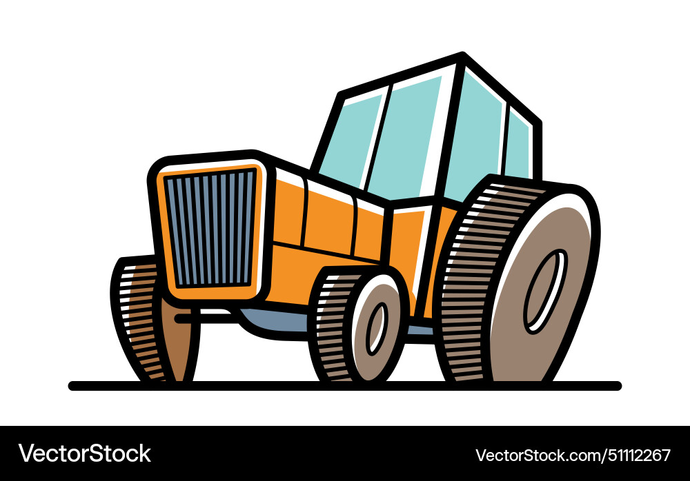 Tractor cartoon style icon isolated on white Vector Image