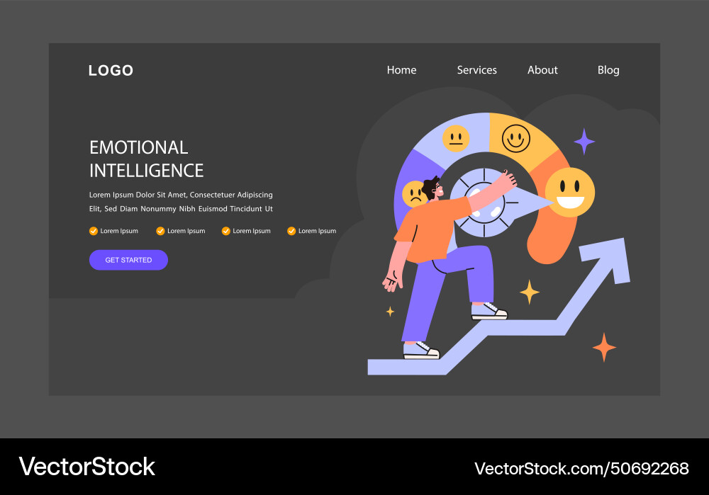 A man navigates his emotional intelligence Vector Image