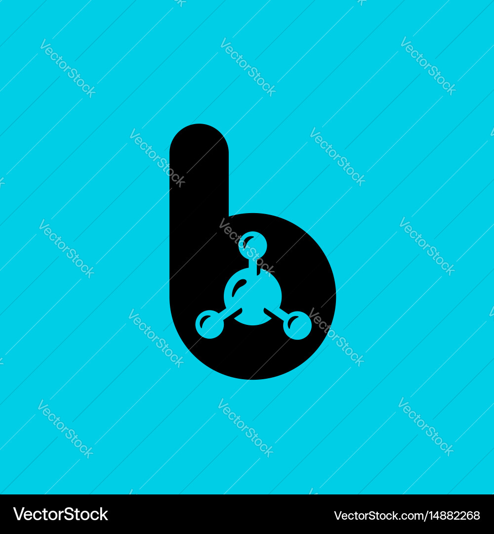 Letter b molecule logo icon design template Vector Image