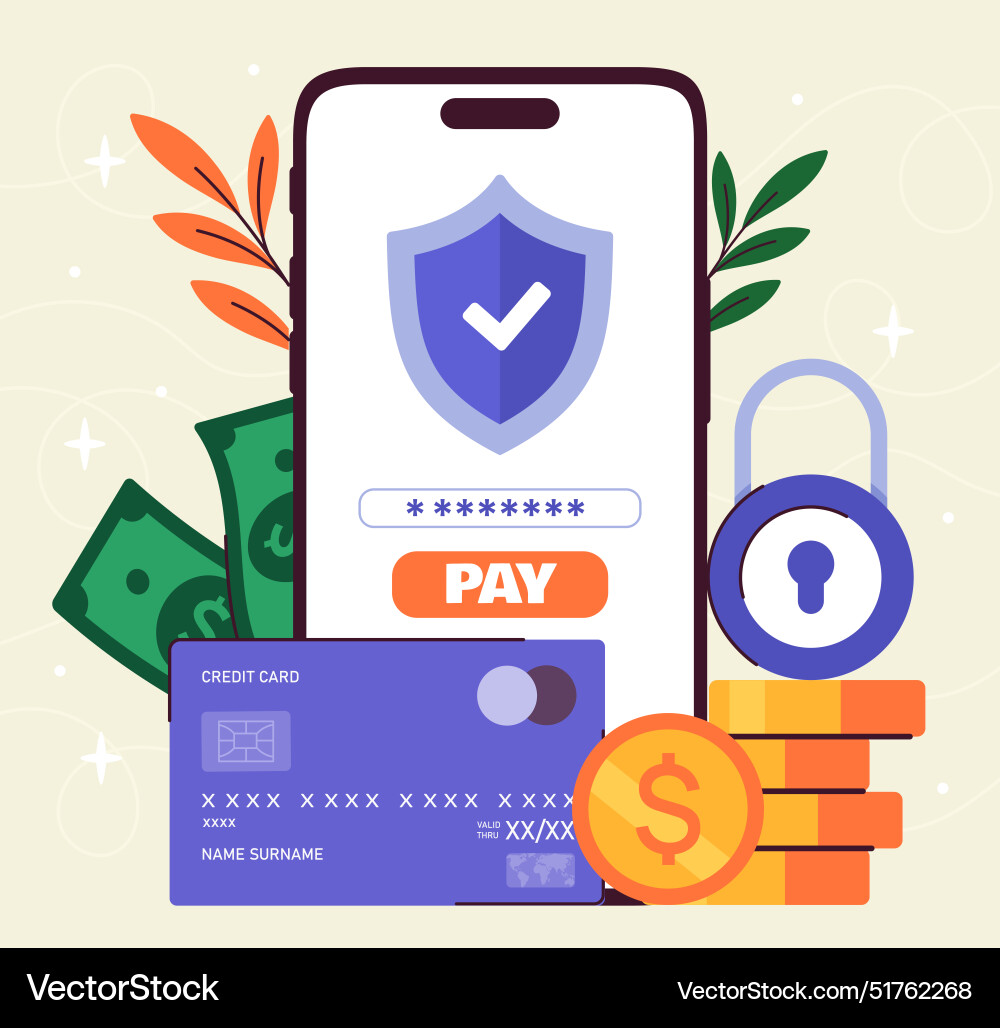 Money security concept Royalty Free Vector Image