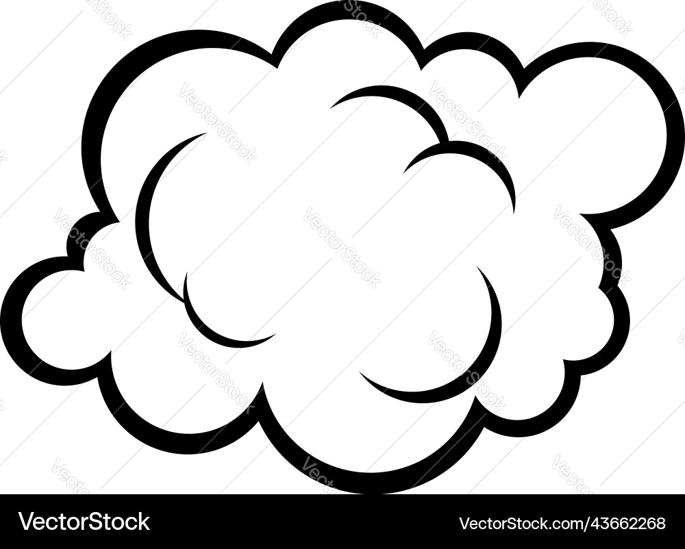 Moving cloud isolated burst of bomb Royalty Free Vector