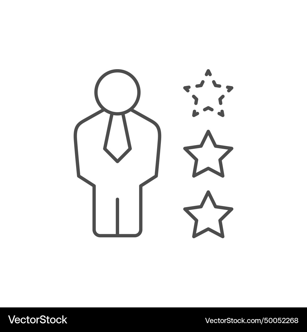 Person rating line outline icon Royalty Free Vector Image