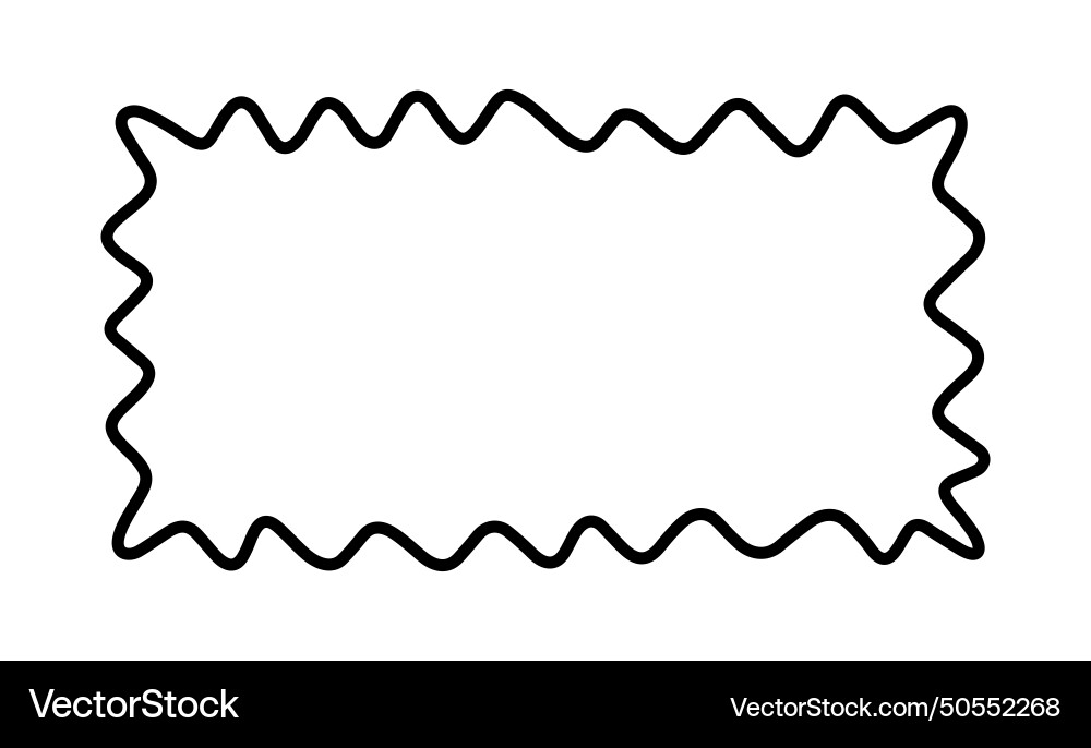 Scalloped wavy doodle line frame hand drawn wave Vector Image