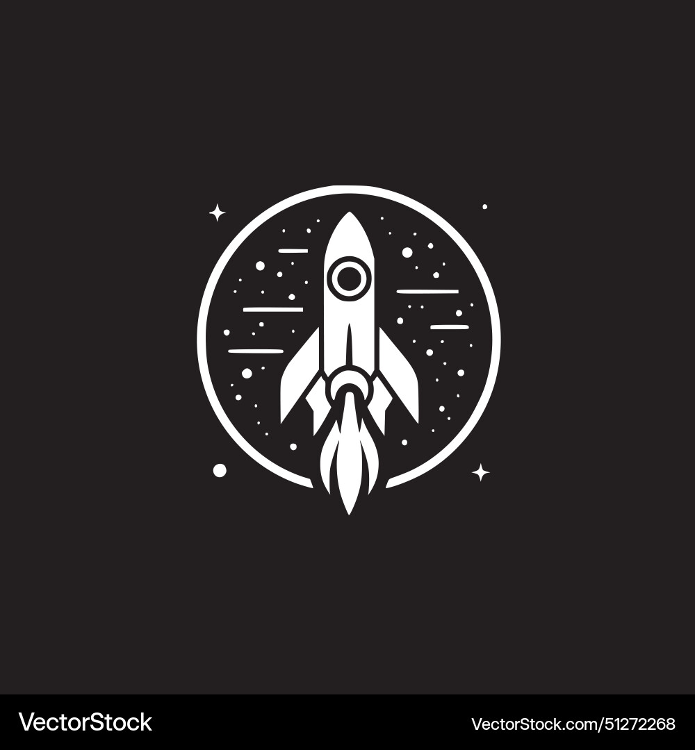 Space - black and white isolated icon Royalty Free Vector