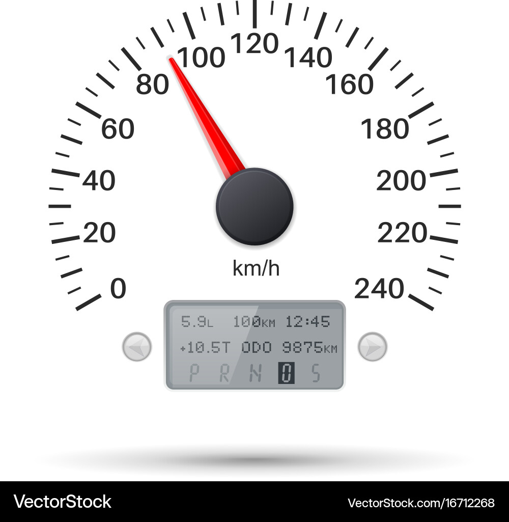 Speedometer scale speed gauge Royalty Free Vector Image