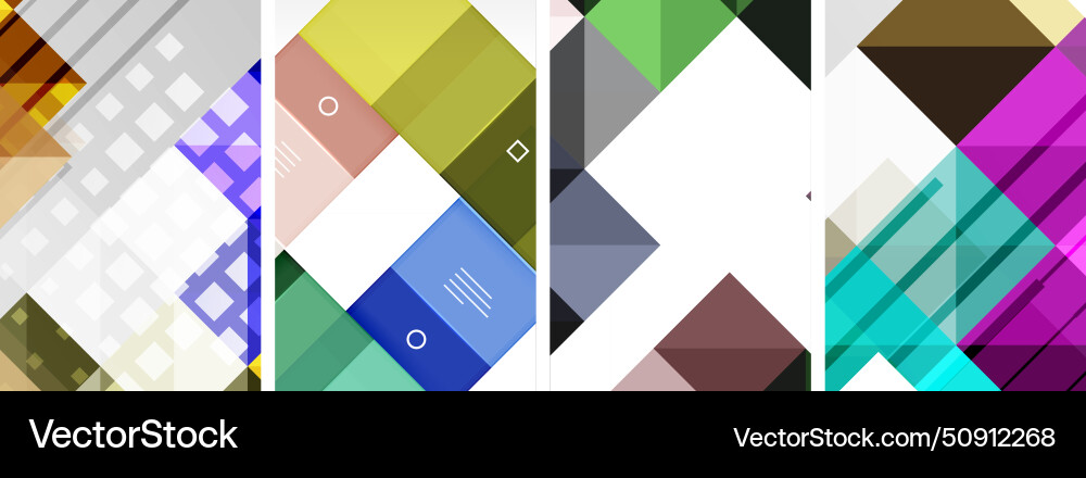 Square abstract poster set Royalty Free Vector Image