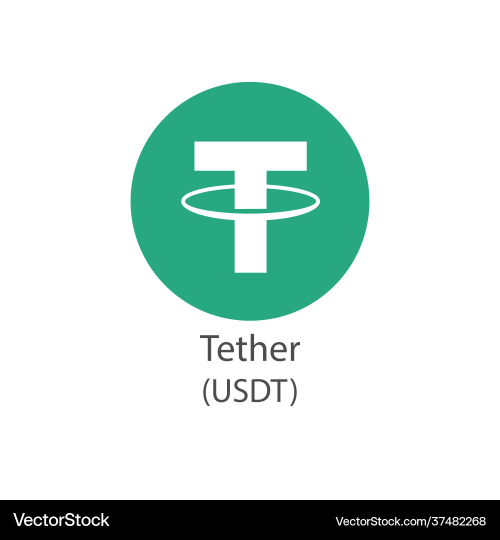 Tether icon cryptocurrency symbol isolated Vector Image