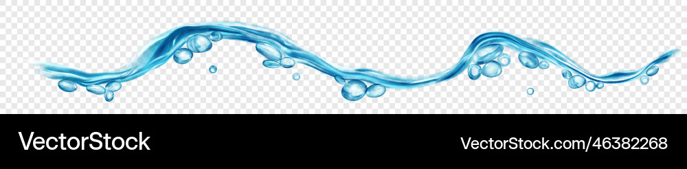 Translucent water wave with drops Royalty Free Vector Image