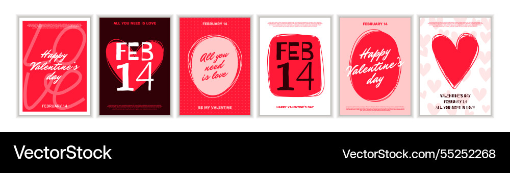 Valentines day love heart pattern card modern Vector Image