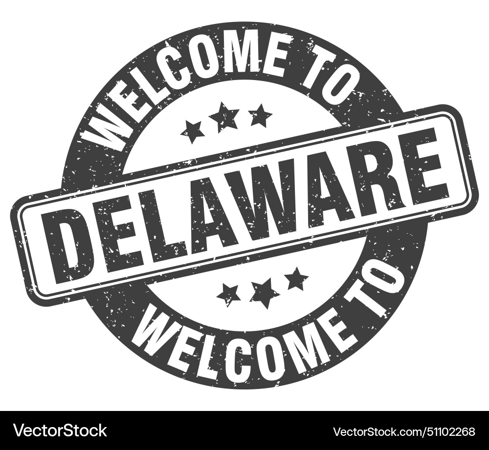 Welcome to delaware stamp round sign Royalty Free Vector