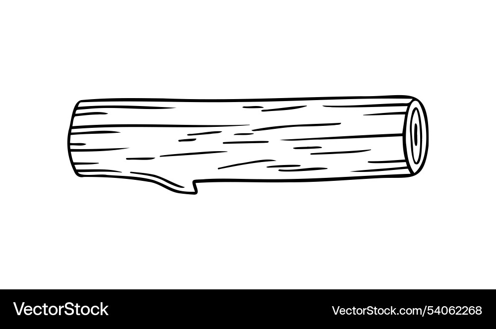 Wooden Log Outline Sketch Royalty Free Vector Image