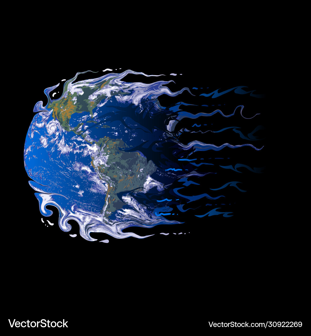 Abstract earth dissolving melting and warping Vector Image
