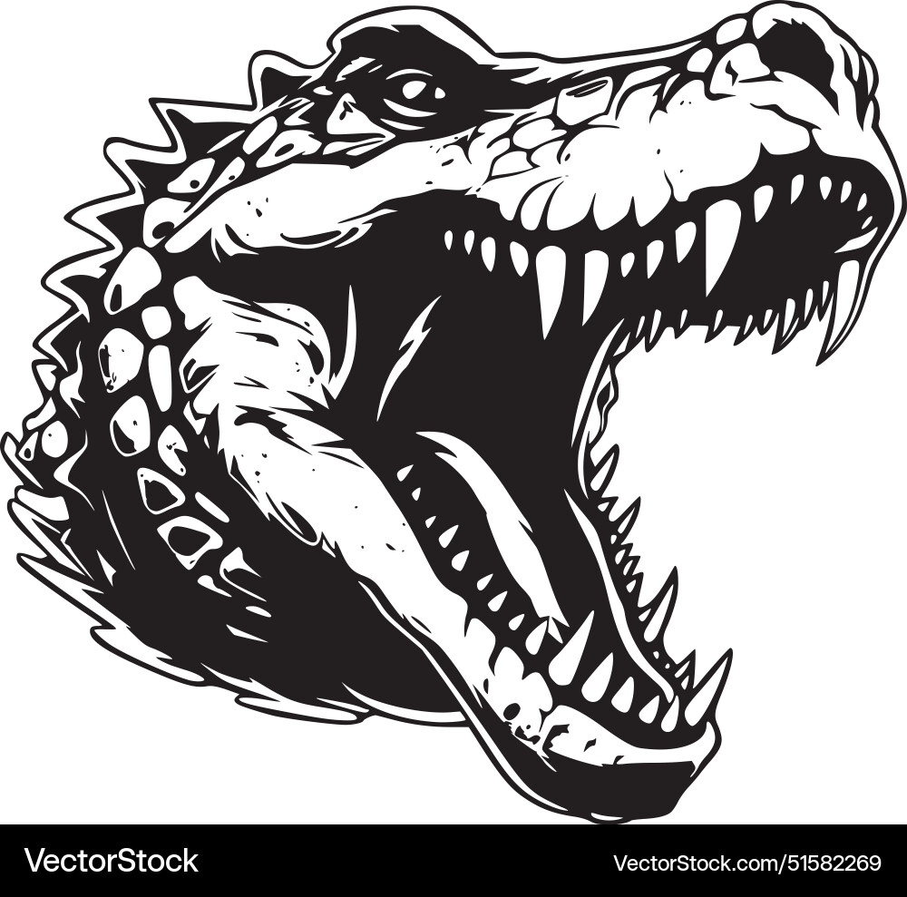 Alligator - black and white isolated icon Vector Image