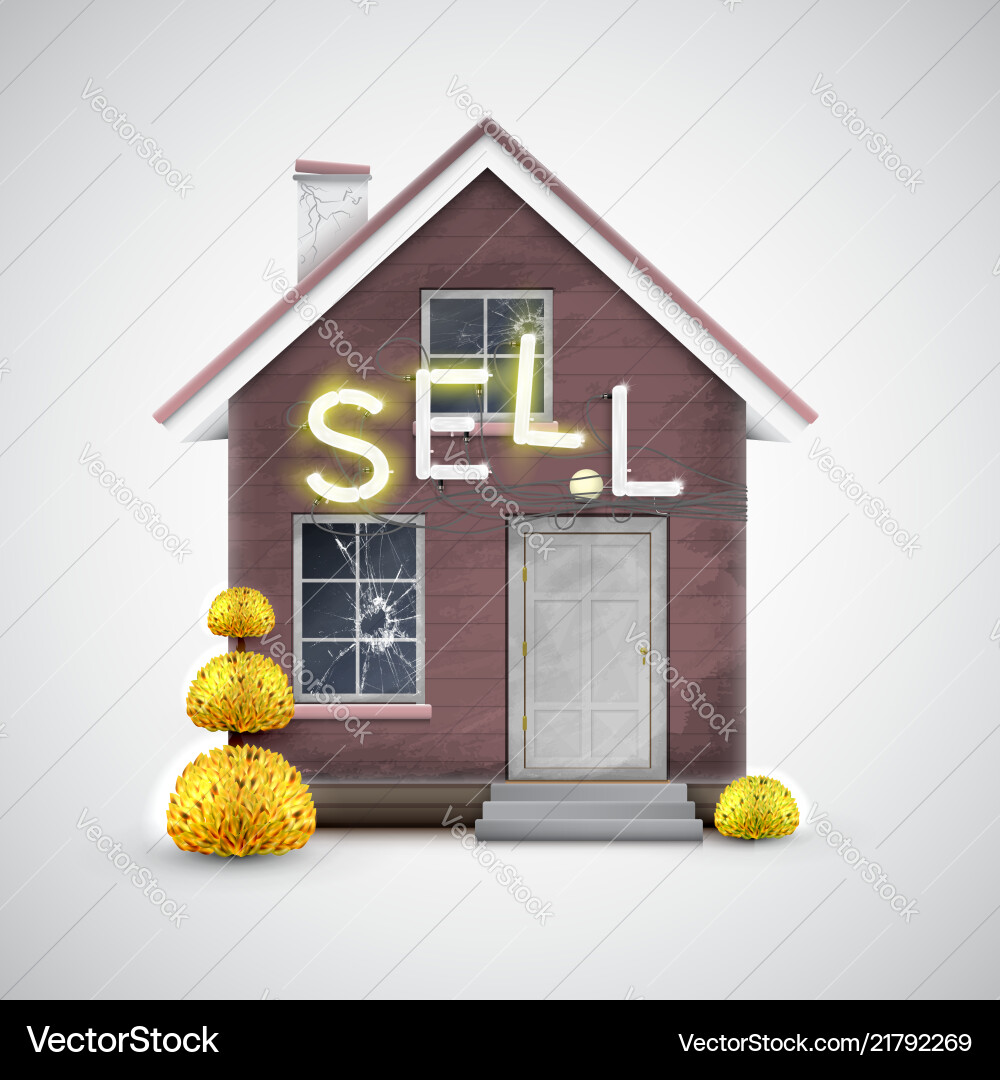 An old house to sell Royalty Free Vector Image