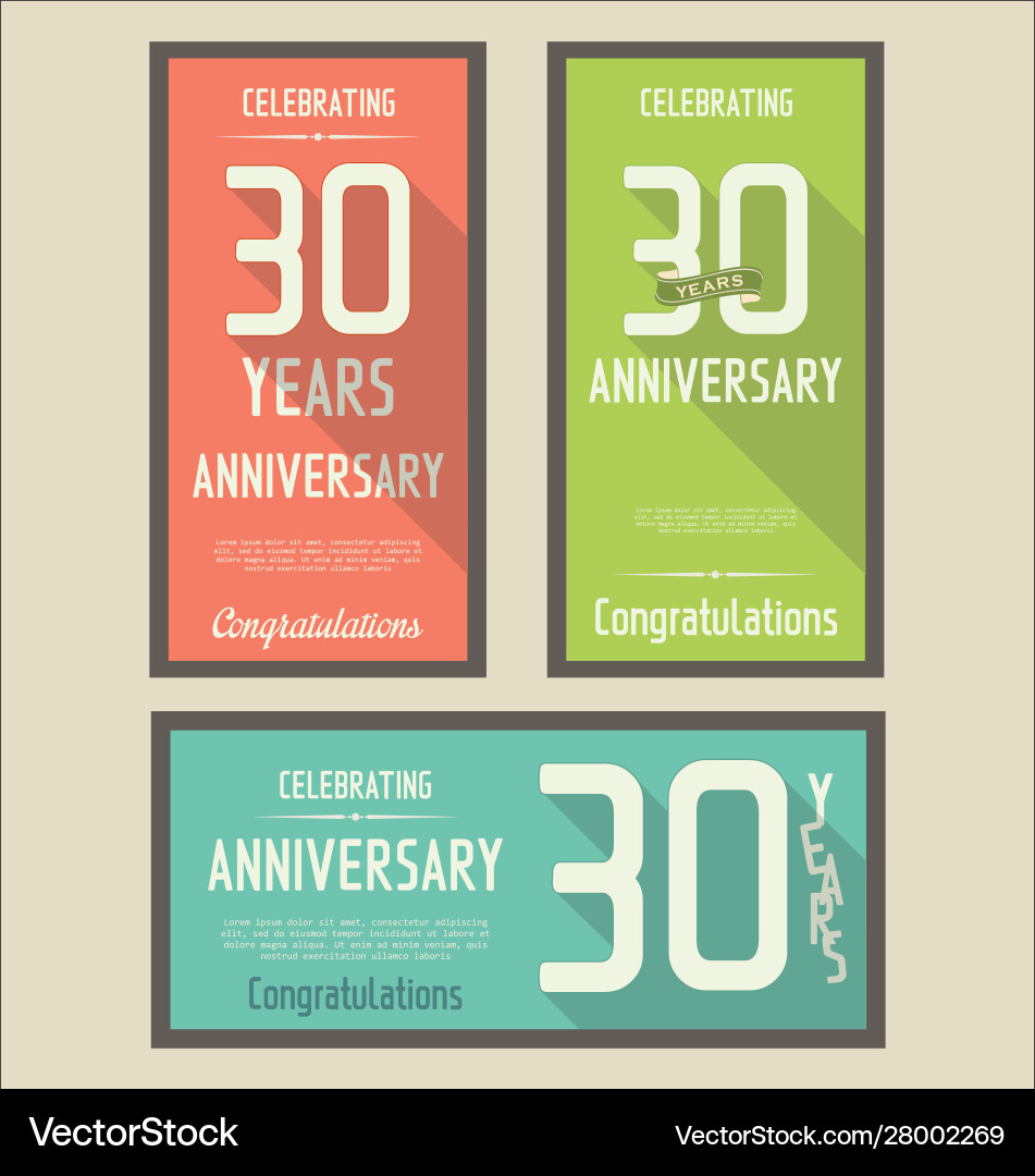 Anniversasry background 30 years Royalty Free Vector Image