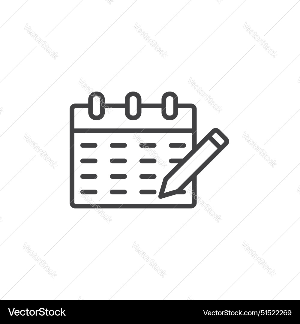 Calendar pen icon Royalty Free Vector Image - VectorStock