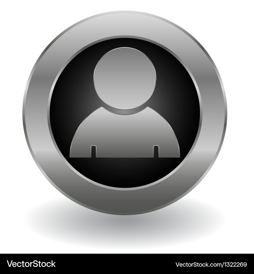 Metallic avatar button Royalty Free Vector Image