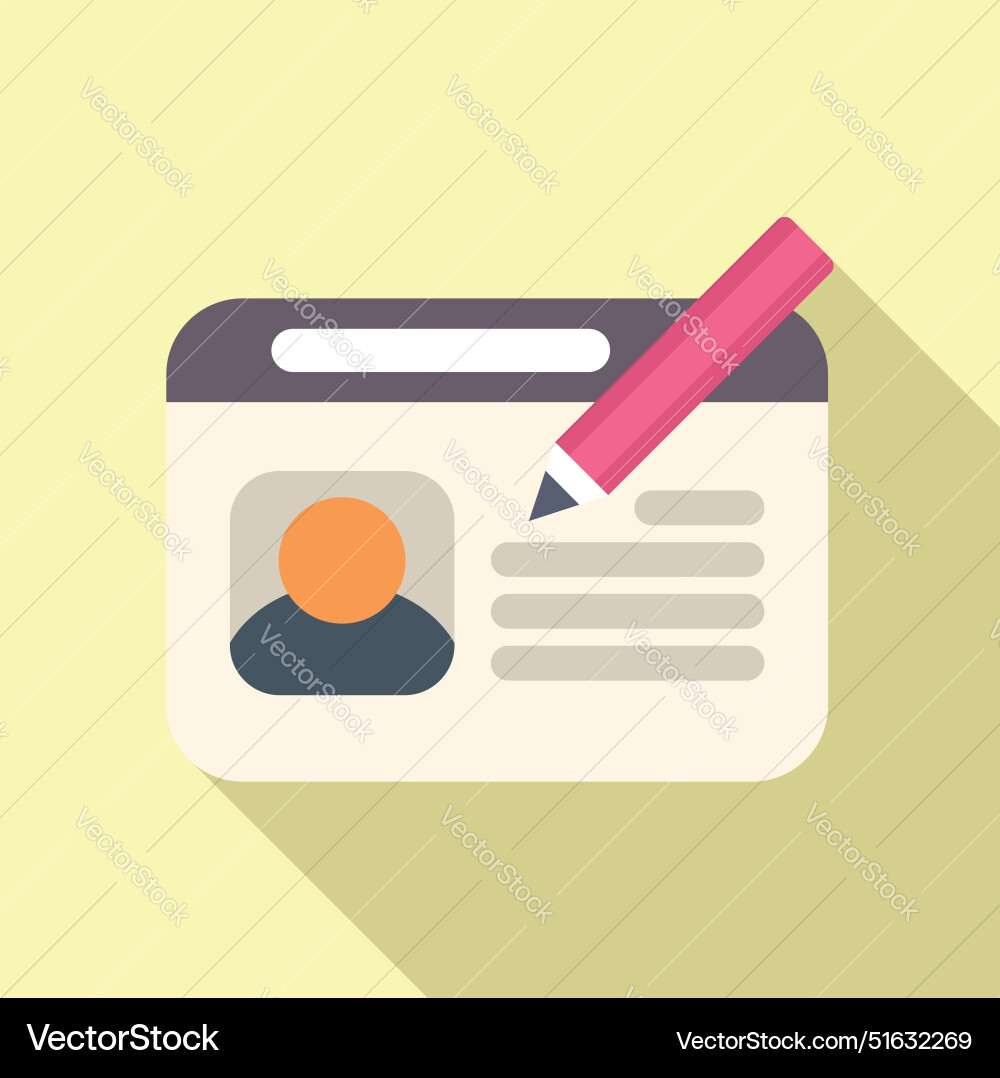 Person completing personal information on id card Vector Image