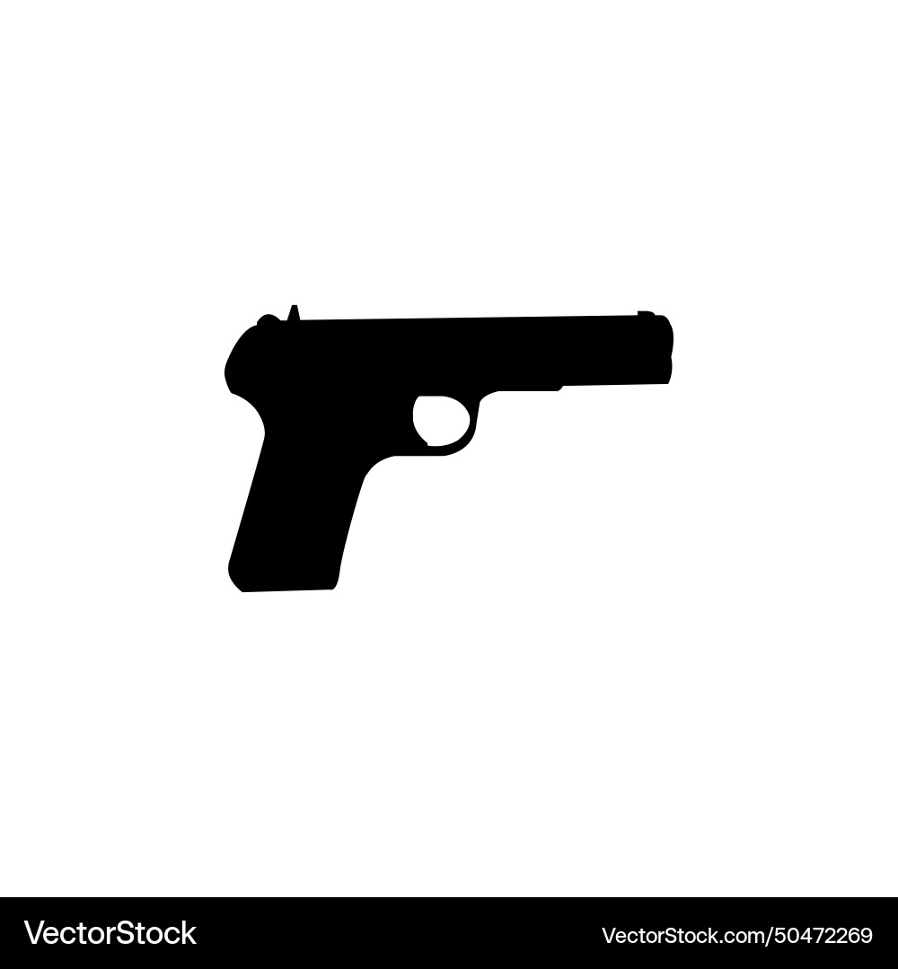 Pistol gun flat icon Royalty Free Vector Image