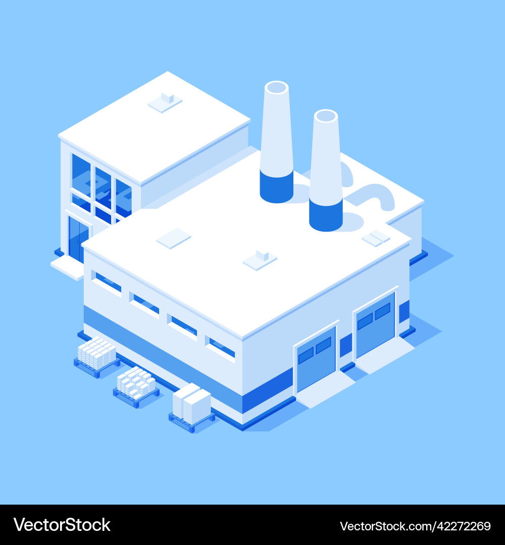 Plant production building with warehouse Vector Image