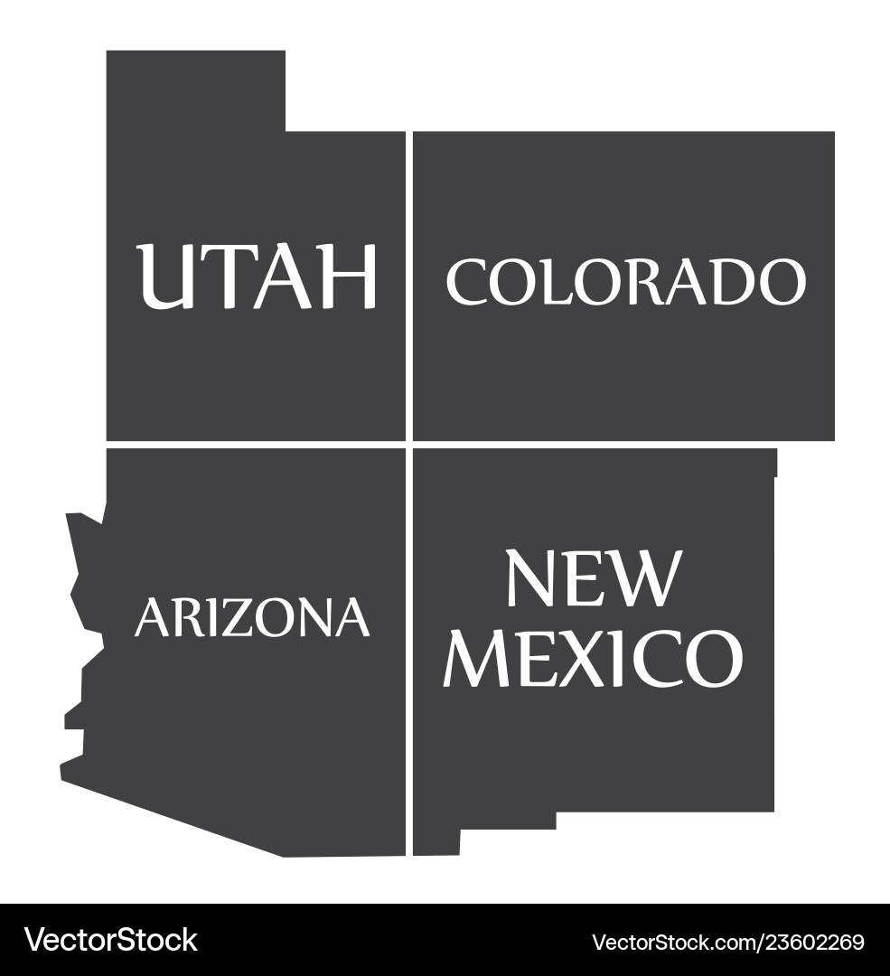 Map Of Arizona 1875, Colorado, Utah, New Mexico And Arizona States