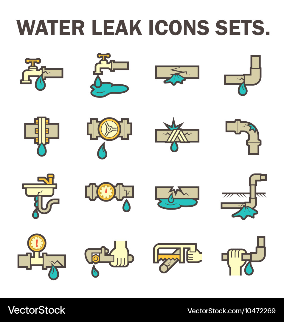 Water leak icon Royalty Free Vector Image - VectorStock