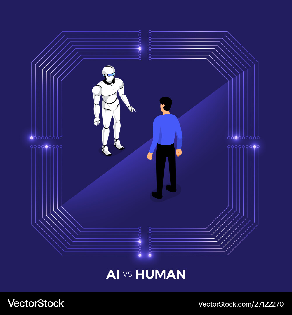 Ai vs human Royalty Free Vector Image - VectorStock