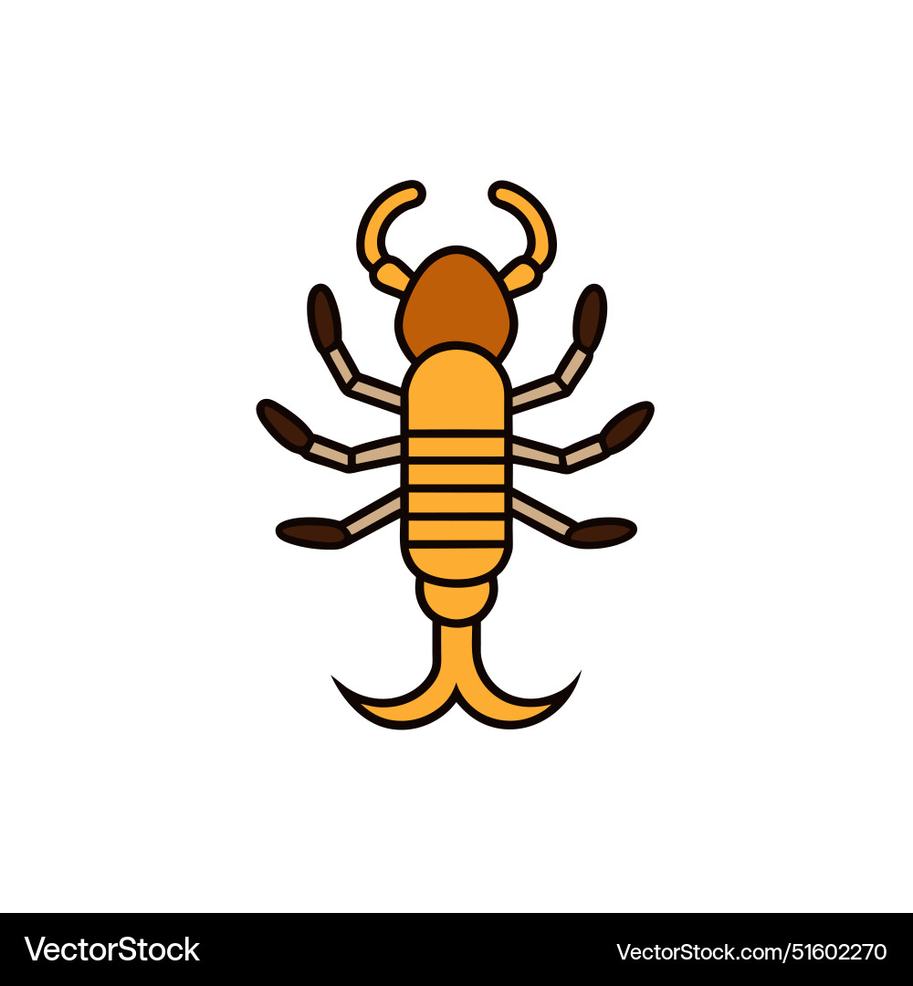Arizona bark scorpion stands icon Royalty Free Vector Image