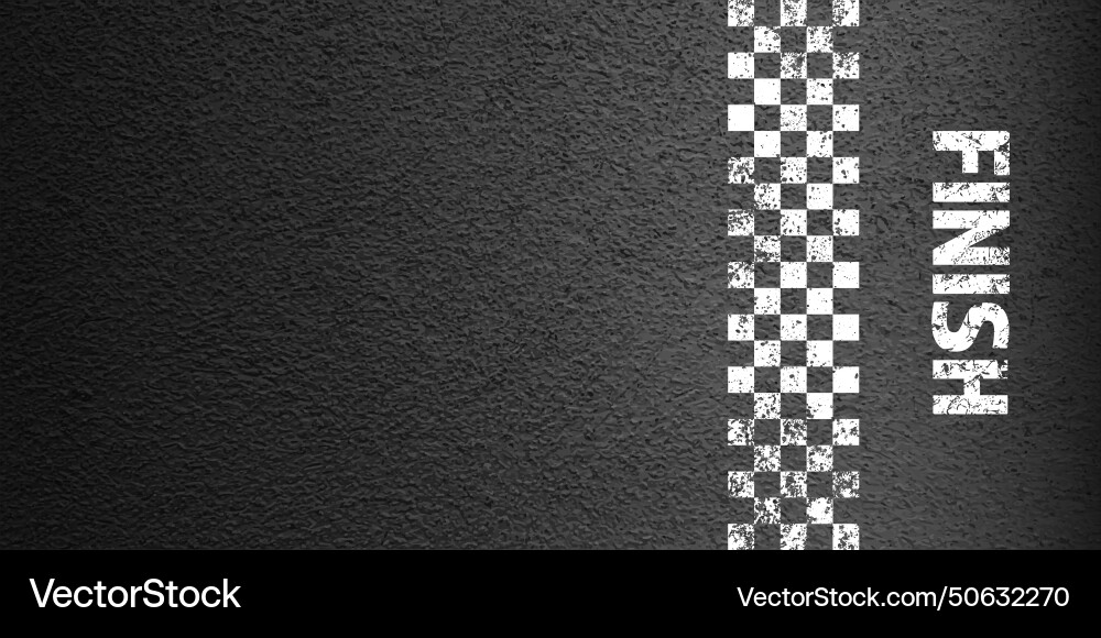 Asphalt road with white finish line marking Vector Image
