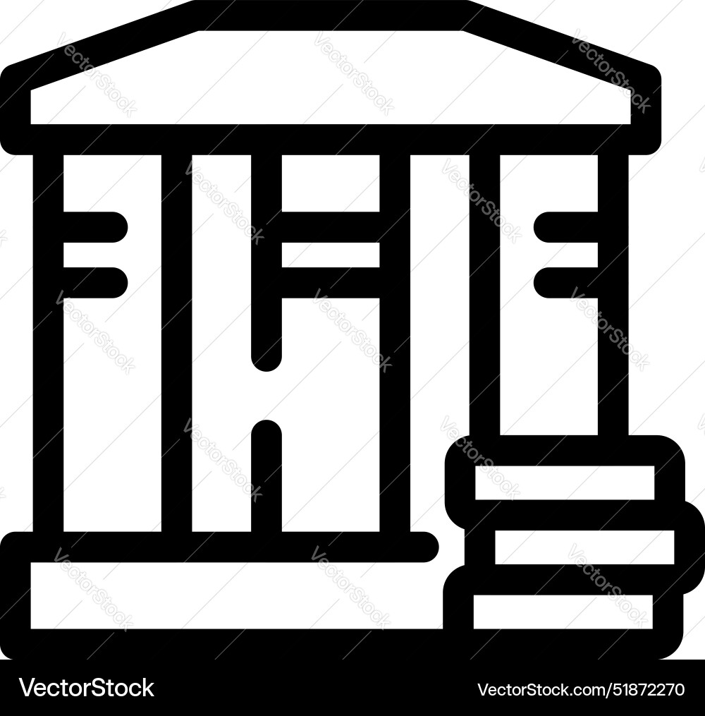 Bank building facade with columns and steps icon Vector Image