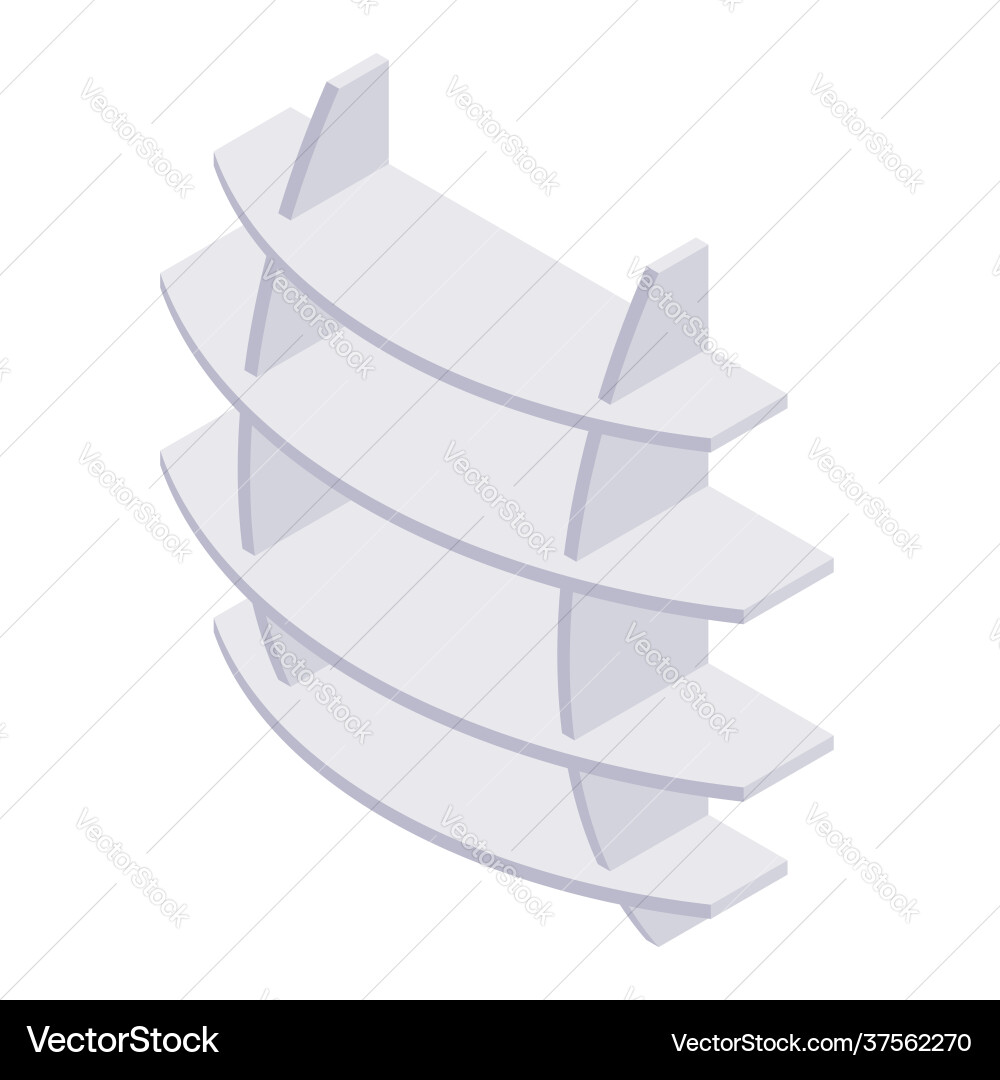 Bookshelf isometric - case and shelf for books Vector Image