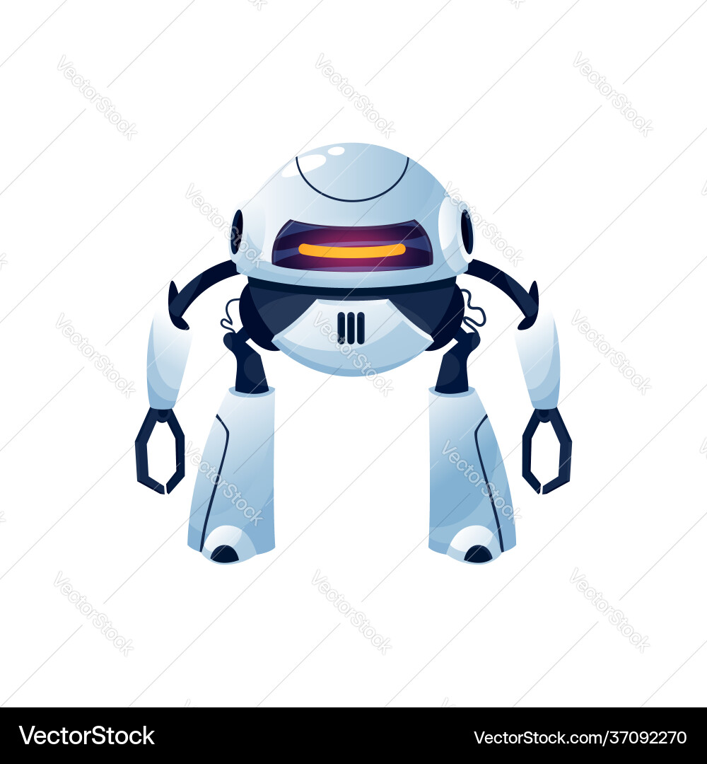 Cartoon robot cyborg character ai object Vector Image