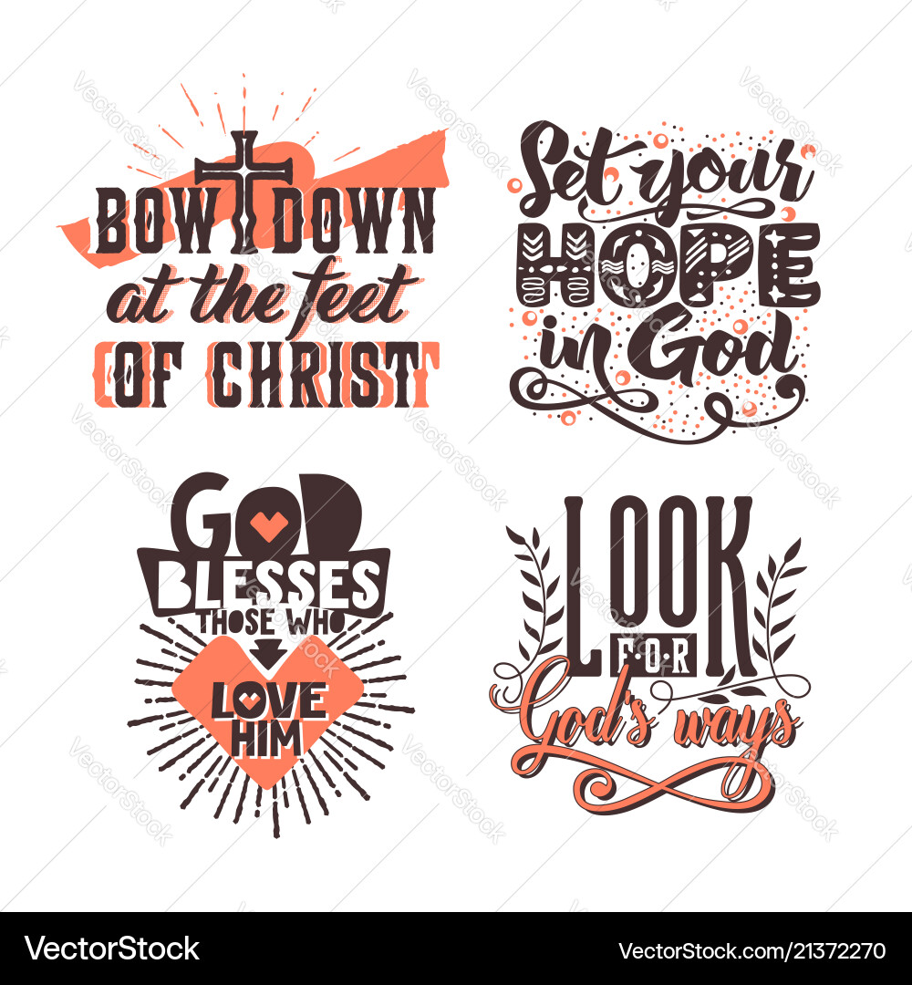 Christian typography and lettering Royalty Free Vector Image