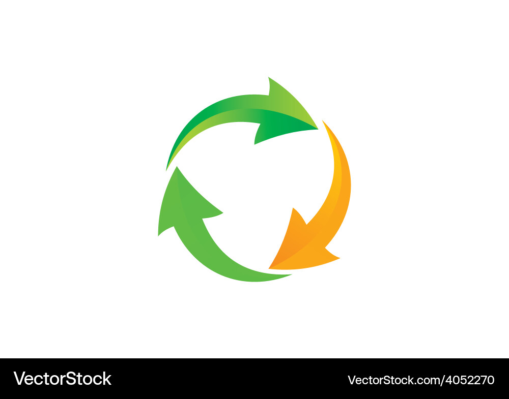Circular Recycle Arrow Logo Royalty Free Vector Image
