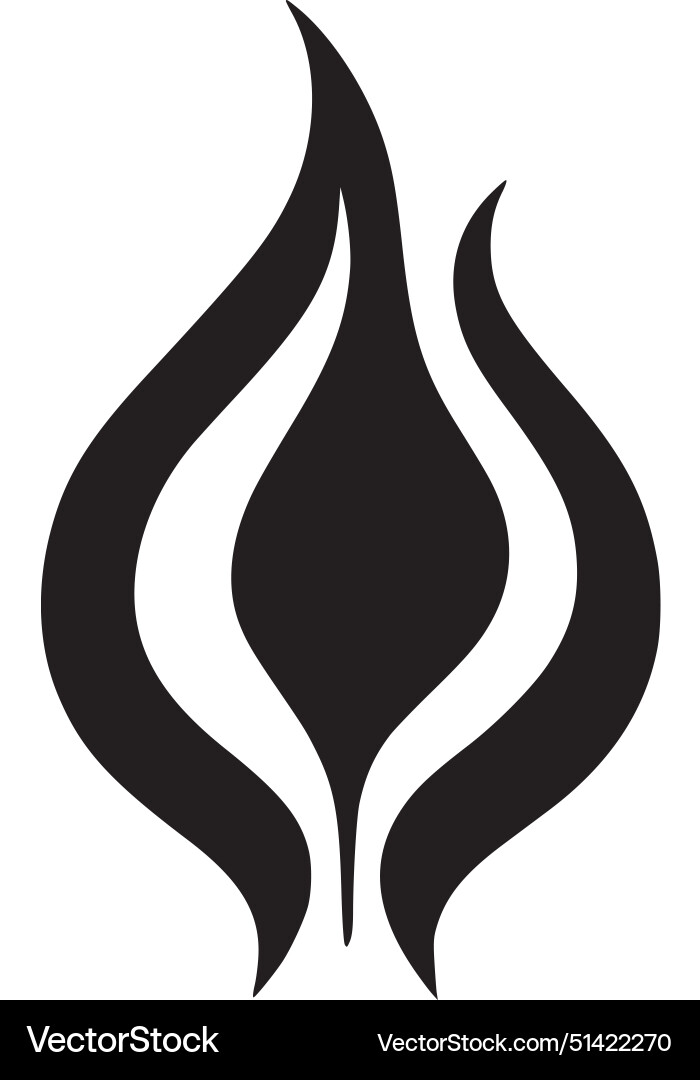 Fire - black and white isolated icon Royalty Free Vector