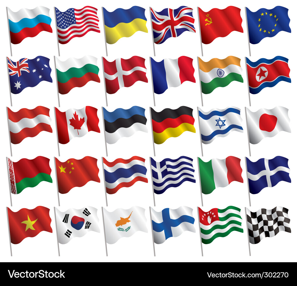 Flags of the World Collection Royalty Free Vector Image
