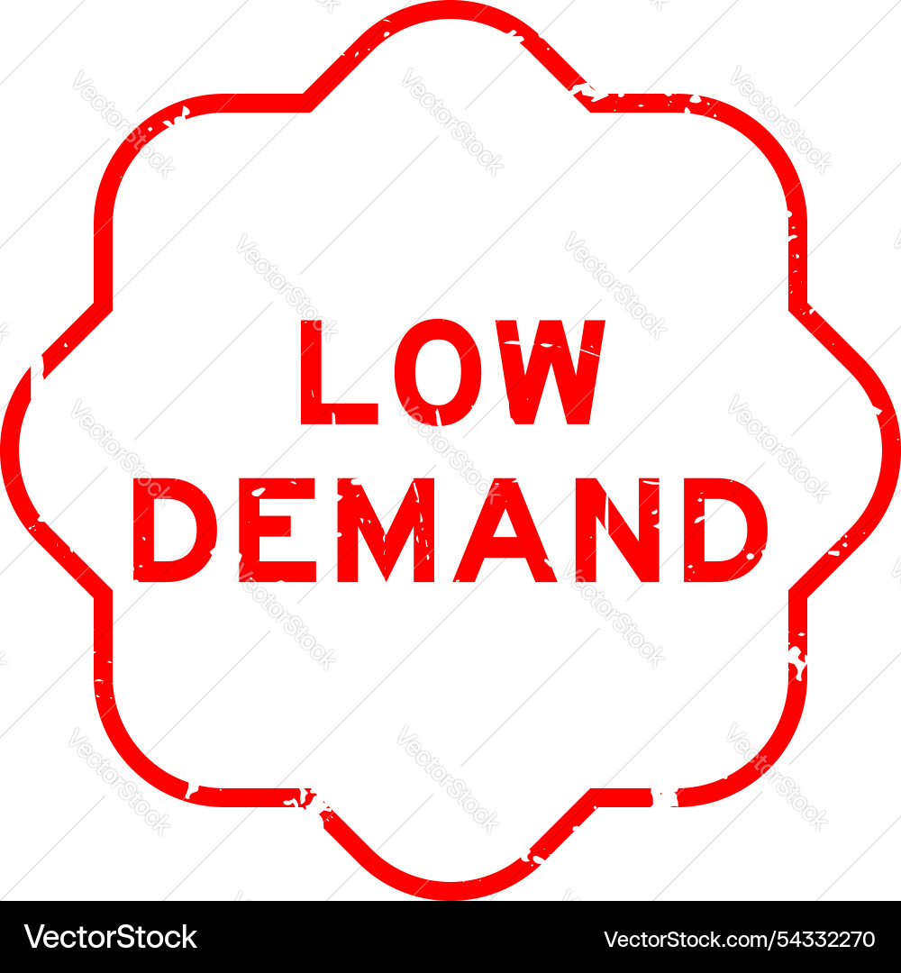 Grunge red low demand word rubber seal stamp Vector Image
