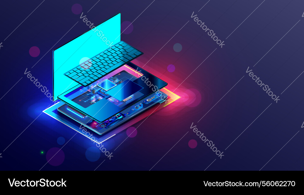 Laptop computer parts repair computer hardware Vector Image