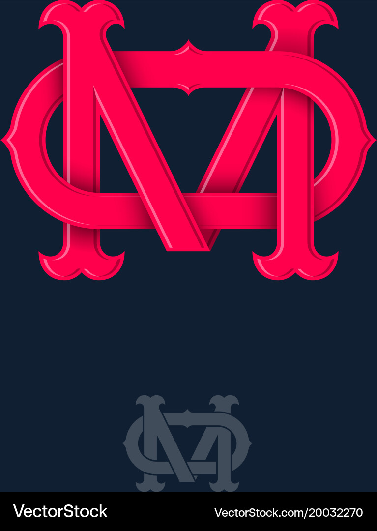 M o monogram Royalty Free Vector Image - VectorStock
