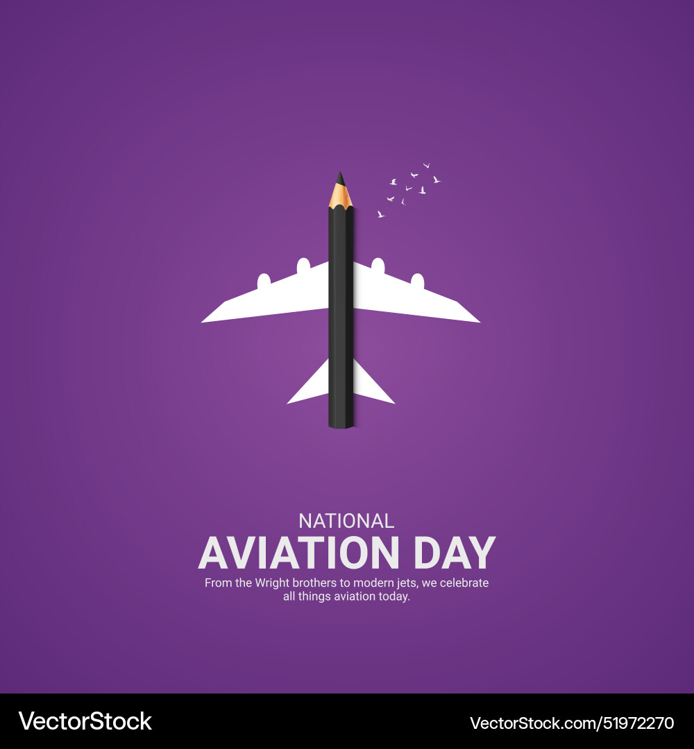National aviation day creative ads design Vector Image