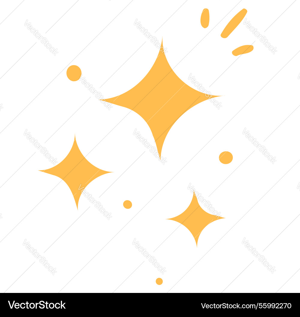 Sparkle stars magic shine doodle comic cartoon Vector Image