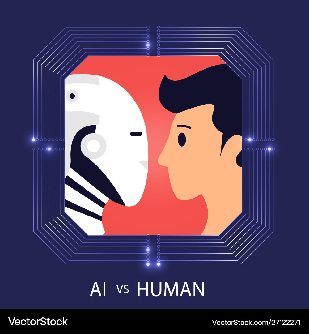 Ai vs human Royalty Free Vector Image - VectorStock
