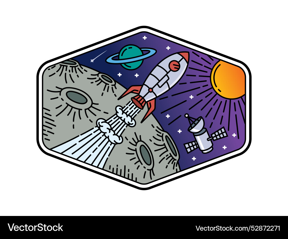 Beautiful view in outer space Royalty Free Vector Image