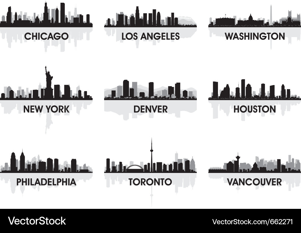 City skyline Royalty Free Vector Image - VectorStock