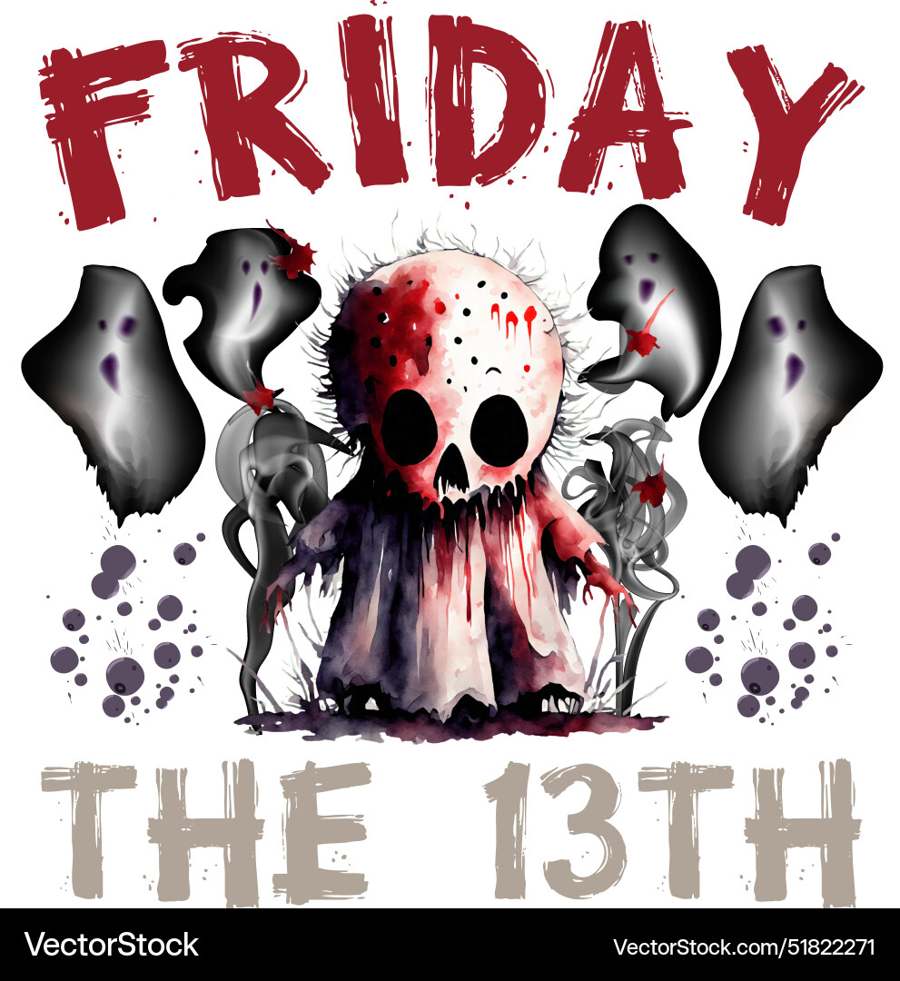 Friday the 13th t-shirt design Royalty Free Vector Image